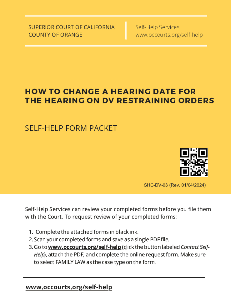 Fillable Online THE HEARING ON DV RESTRAINING ORDERS Fax Email Print ...