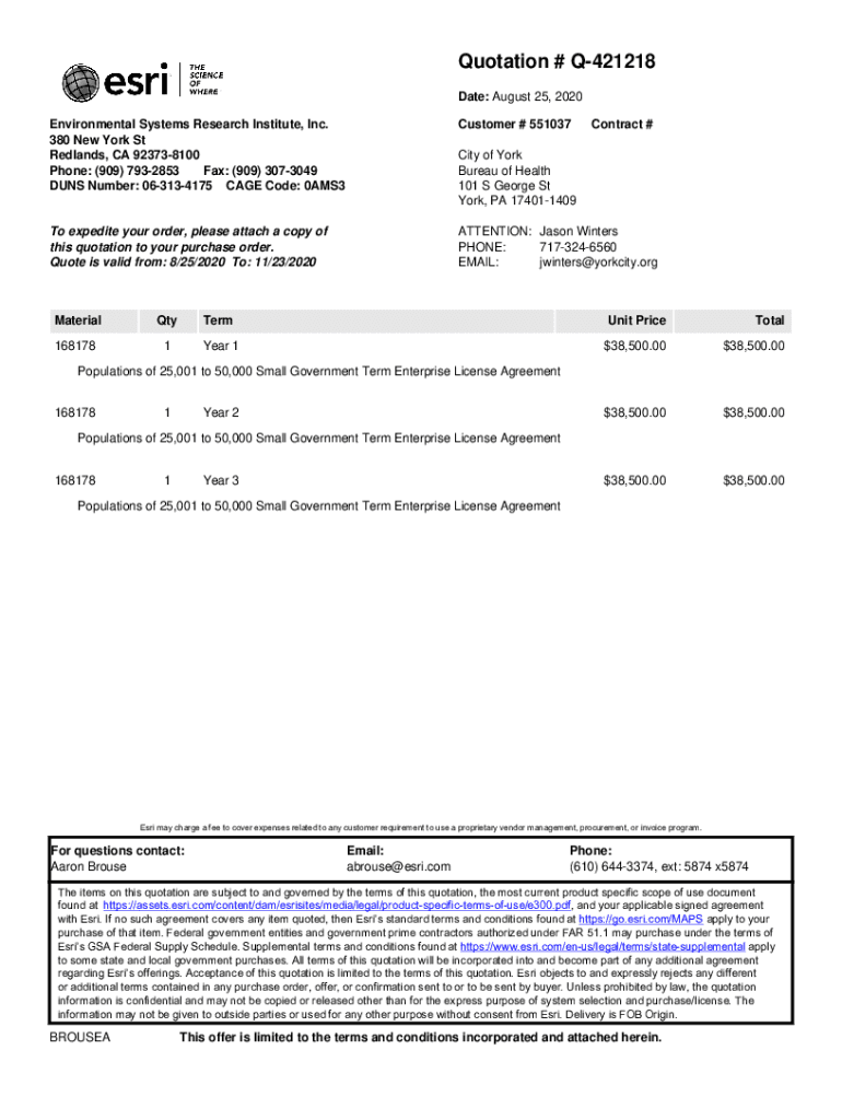 Fillable Online Environmental Systems Research Institute Inc: Overview ...