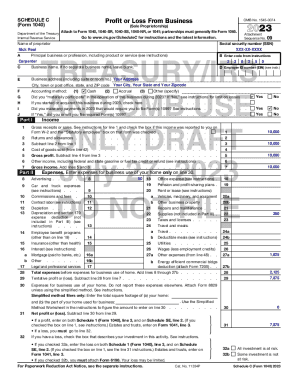 Fillable Online apps irs Schedule C (Form 1040): Profit or Loss From ...