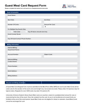 Fillable Online Guest Meal Card Request Form Fax Email Print - pdfFiller