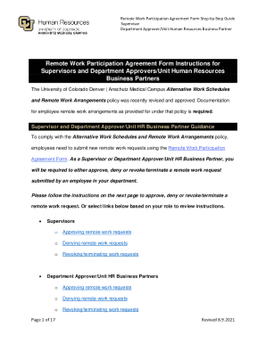 Fillable Online Remote Work Participation Agreement Form Step-by-Step ...