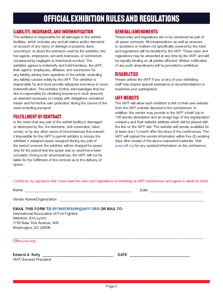 Fillable Online Official Exhibition Rules and Regulations Fax Email ...