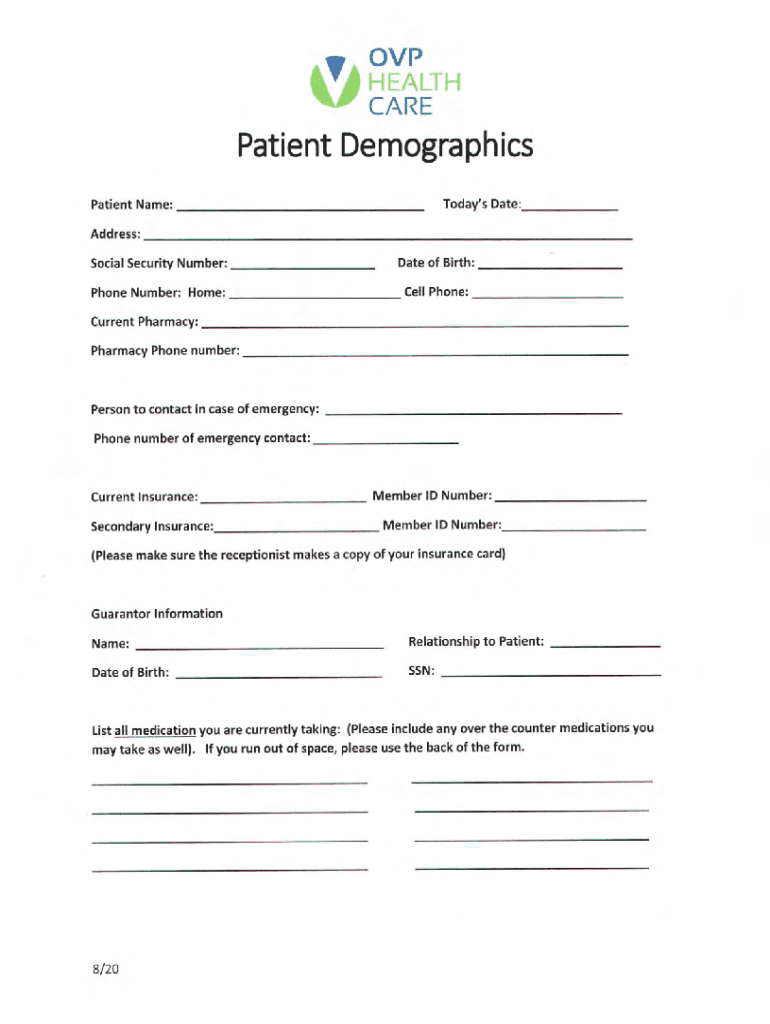 Fillable Online Forms & Policies - OVP HealthOver 20 years of ... Fax ...