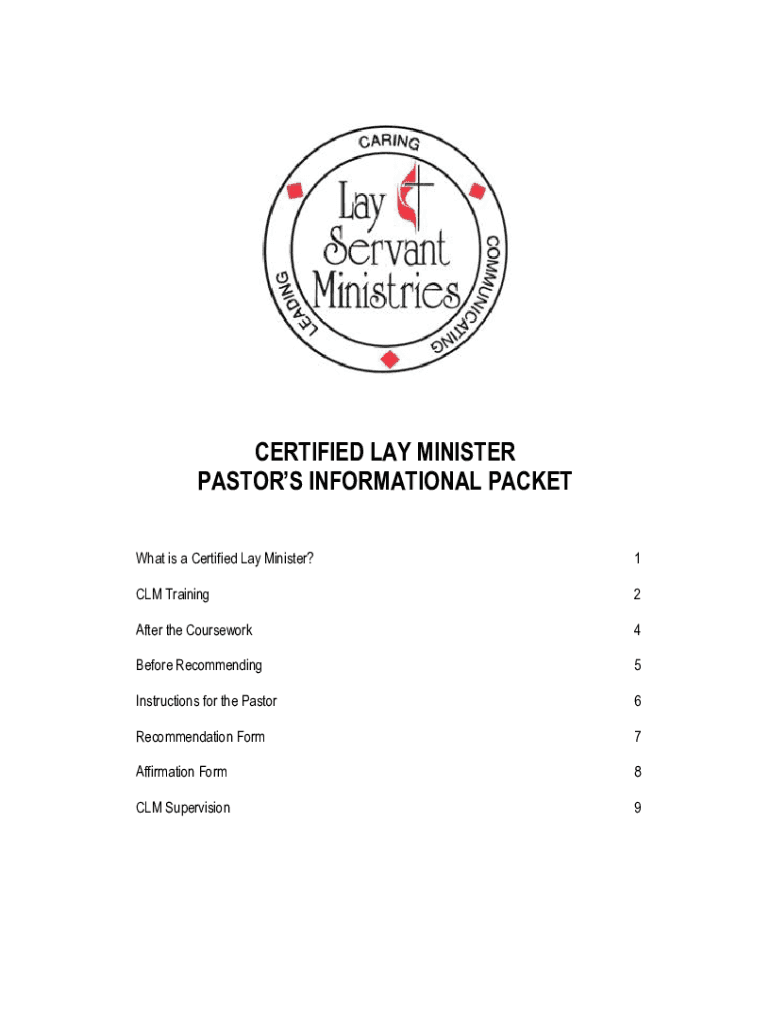 Fillable Online Steps to Become a Certified Lay Minister Fax Email ...