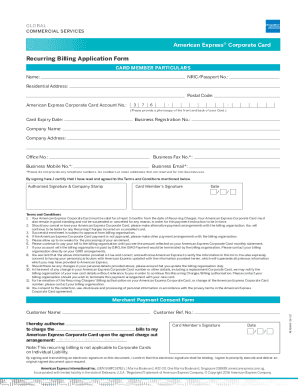 Fillable Online Recurring Billing Application Form Fax Email Print ...