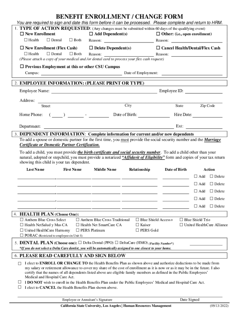 Fillable Online HRM Benefits Enrollment Online Form Submissions Fax Email Print - pdfFiller