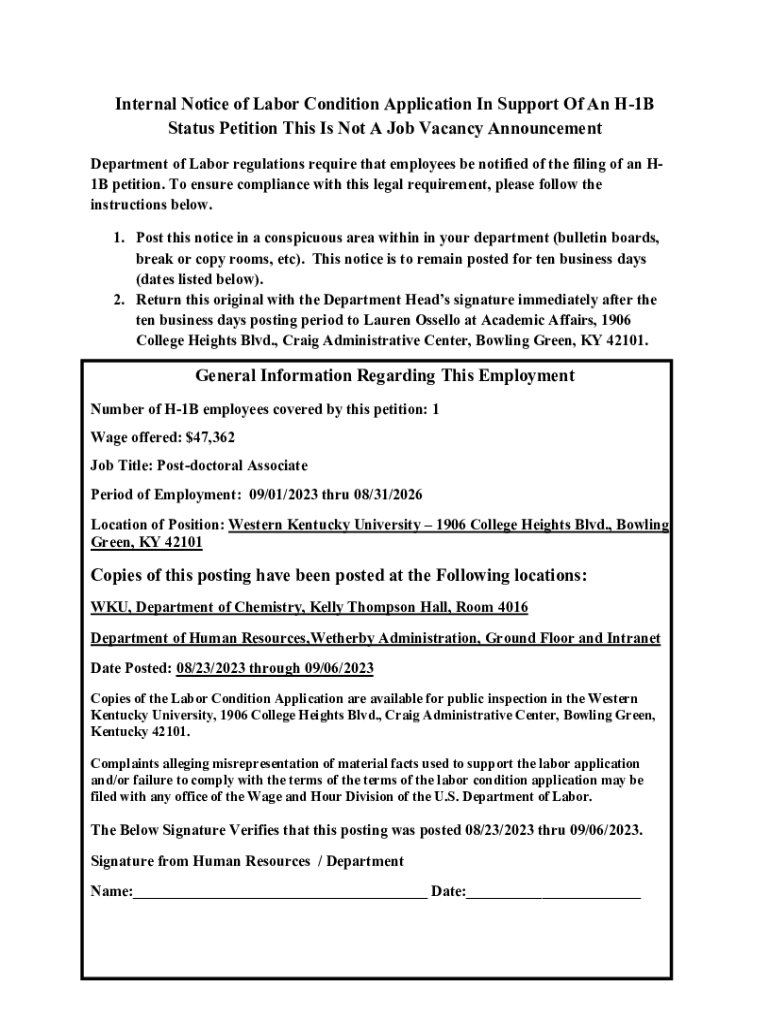 Fillable Online Notice of internal job opportunity Fax Email Print ...