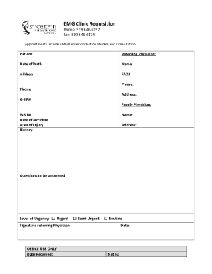 Fillable Online EMG Referral Form. referral form Fax Email Print - pdfFiller