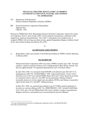 Fillable Online FINRA: Letter of Acceptance, Waiver and Consent: J.P. ... Fax Email Print ...