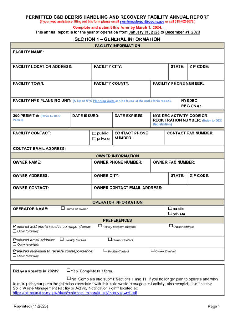 Fillable Online dec ny Fillable Online REGISTERED C&D DEBRIS HANDLING ...