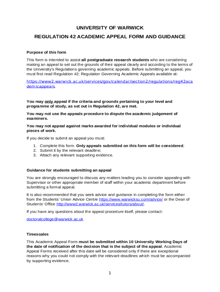 Academic appeal remedies - what to expect if your ... - warwick ac Doc ...