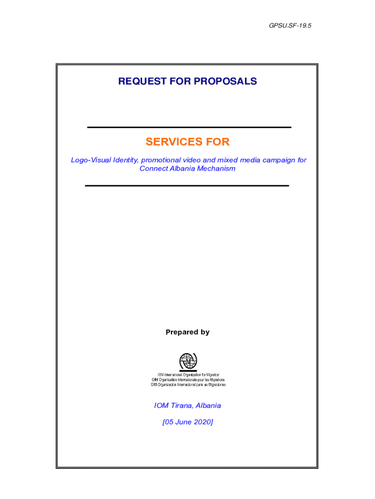 Fillable Online albania iom 19 05 Request for Proposal for Services ...