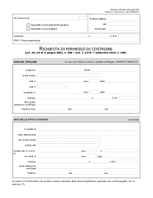 Fillable Online Modulo unificato nazionale richiesta di permesso di ...
