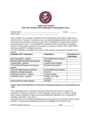 Fillable Online over-the-counter-medication-form. ... Fax Email Print ...