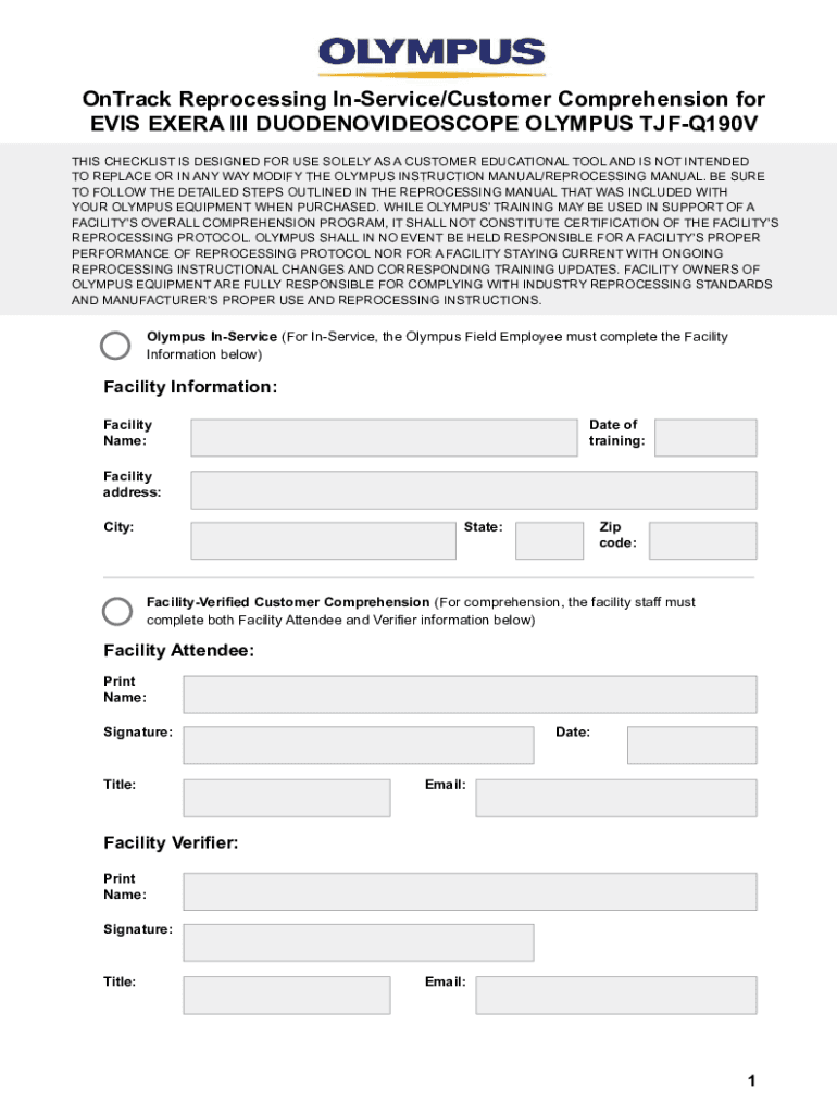 Fillable Online OnTrack Reprocessing In-Service/Customer Competency ...