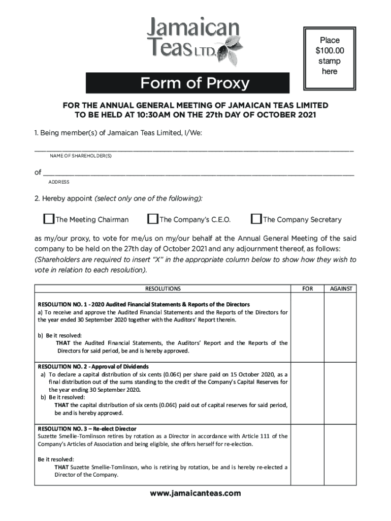 Fillable Online Jamaican Teas to spin off manufacturing arm Fax Email Print - pdfFiller