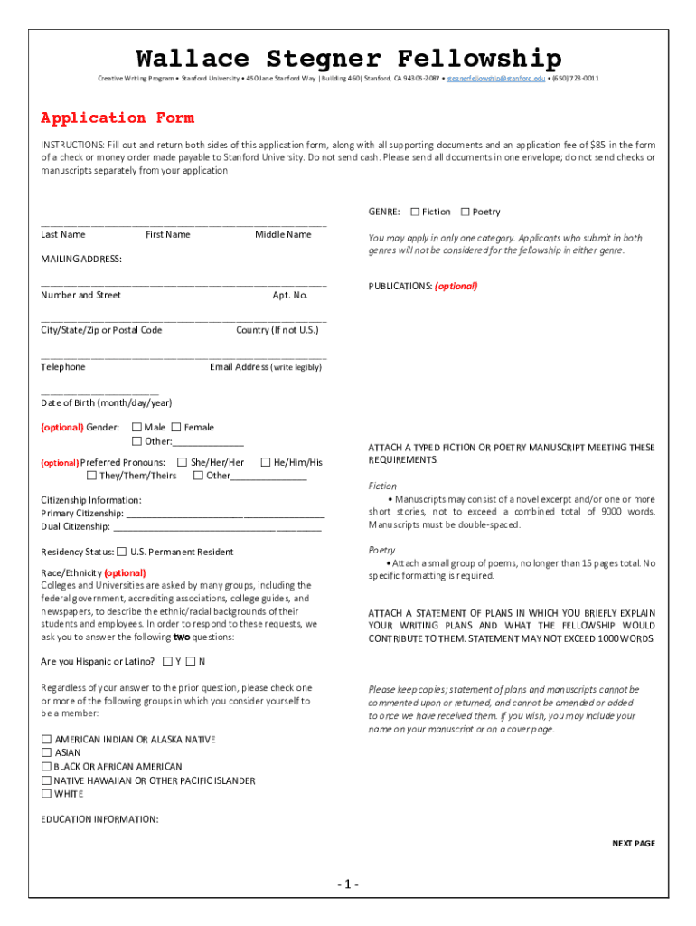 Fillable Online creativewriting stanford HARDCOPY FINAL DRAFT Wallace ...