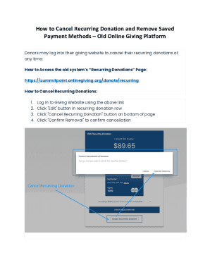 Fillable Online How to Edit, Update, or Cancel Your Recurring Donation ...