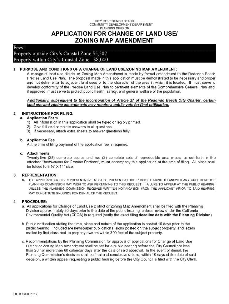 Fillable Online application for change of land use/ zoning map ...
