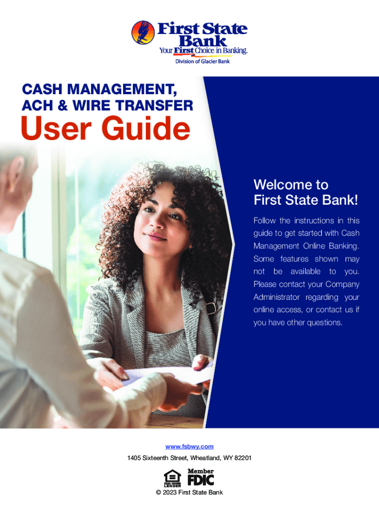 Fillable Online Online Banking Cash Management Services User Guide Fax ...