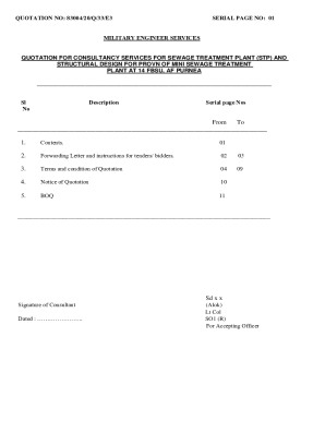 Fillable Online quotation for consultancy services for sewage treatment plant (stp ... Fax Email ...