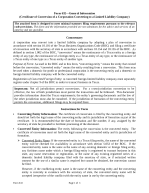 632 Certificate of Conversion of a Corporation Converting to a Limited ...