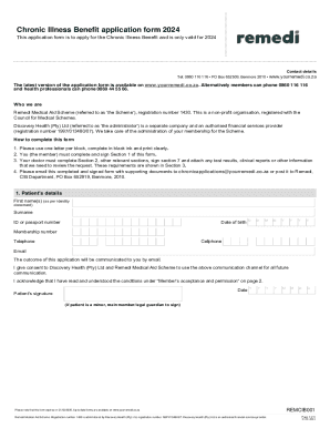 Fillable Online Chronic Illness Benefit application form 2024 - Why ...