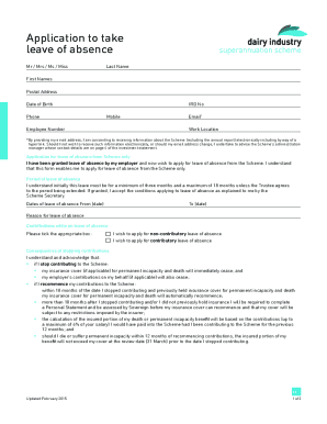 Fillable Online Leave of Absence Letter Template Fax Email Print - pdfFiller