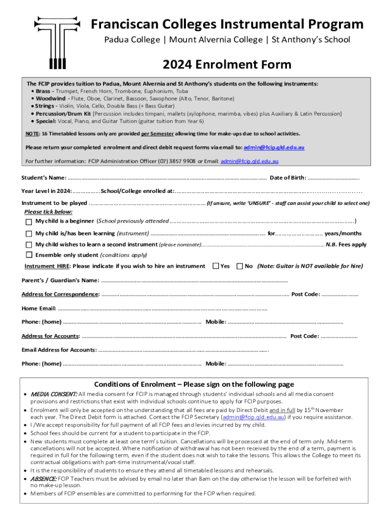 Fillable Online padua qld edu Saint Anthony of Padua Catholic School ...