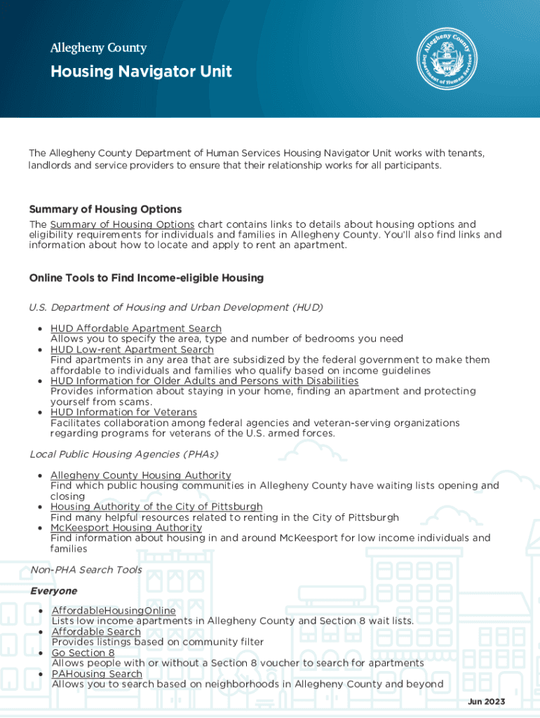 Fillable Online Housing Navigator unit brings landlords and tenants ...