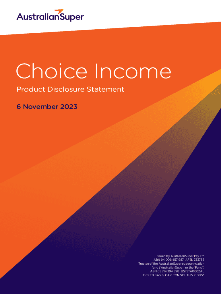 Fillable Online Update to the Choice Income Product Disclosure ...