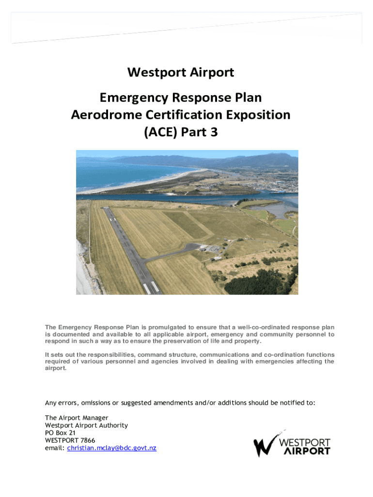 Fillable Online Airport emergency response plan. Westport Airport ...