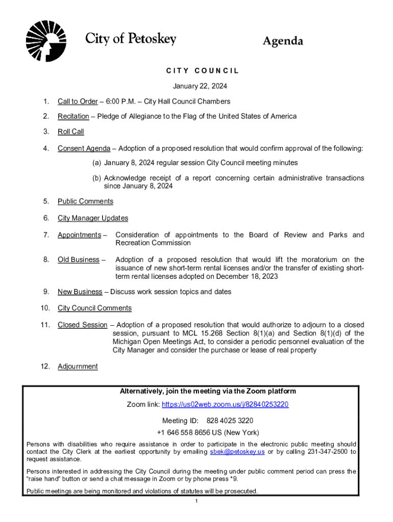 Fillable Online City Council Strategic Planning Session - Laguna Beach Fax Email Print - pdfFiller