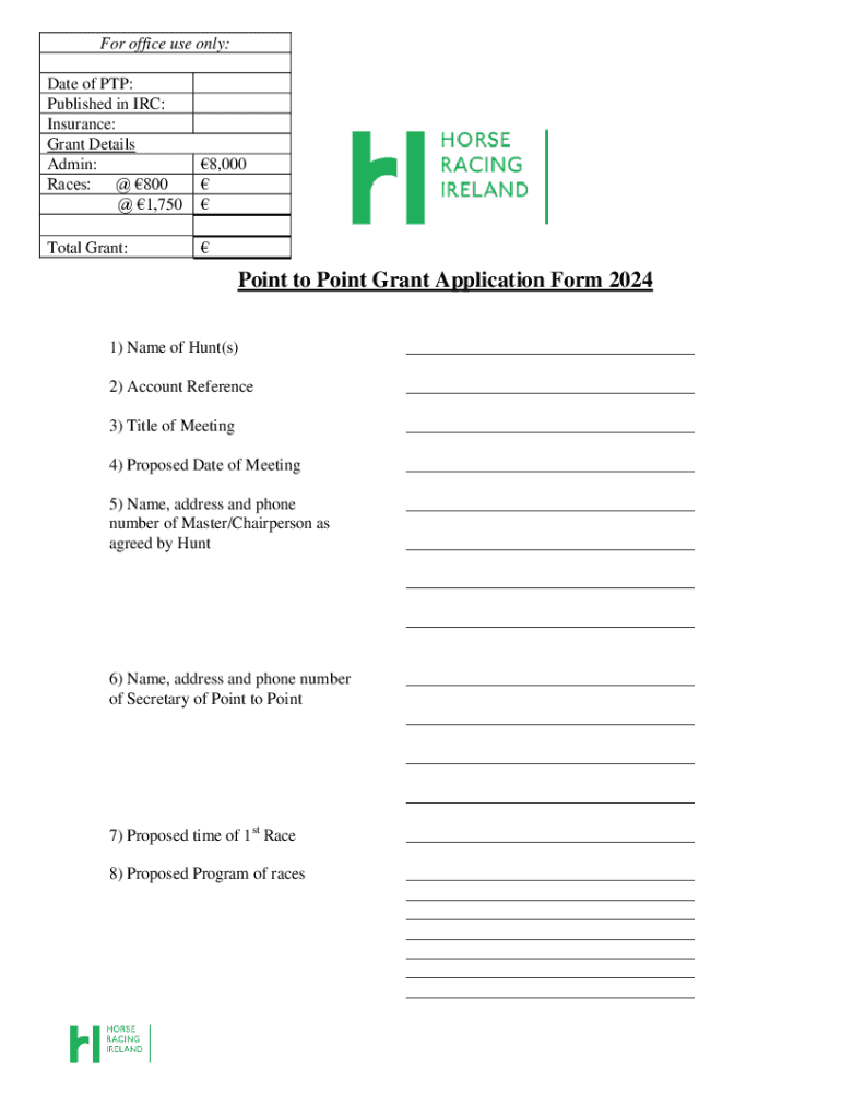 Fillable Online Point to Point Grant Application Form 2023 Fax Email Print - pdfFiller