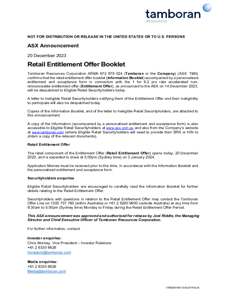 Fillable Online Extension of Closing Date for Retail Entitlement Offer ...