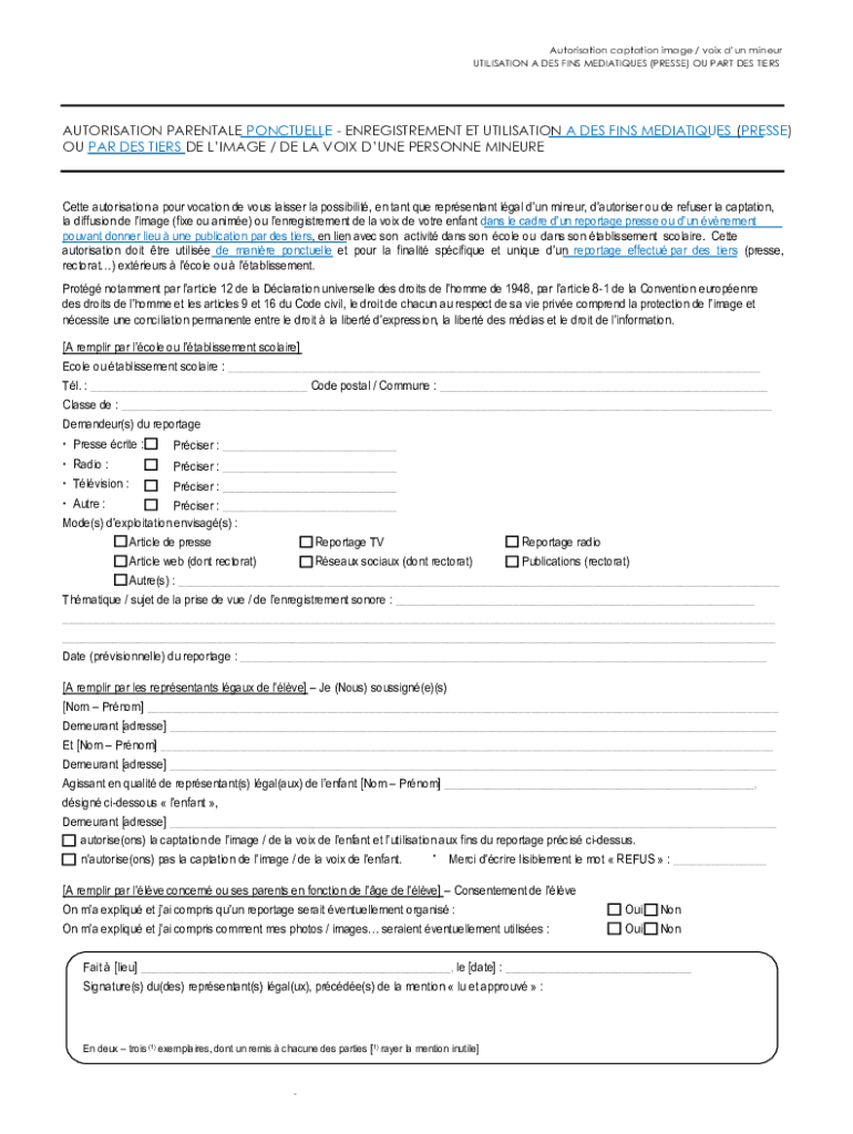 Remplissable En Ligne Filmer, enregistrer la voix des lves : le droitl'image etla ... Fax Email ...