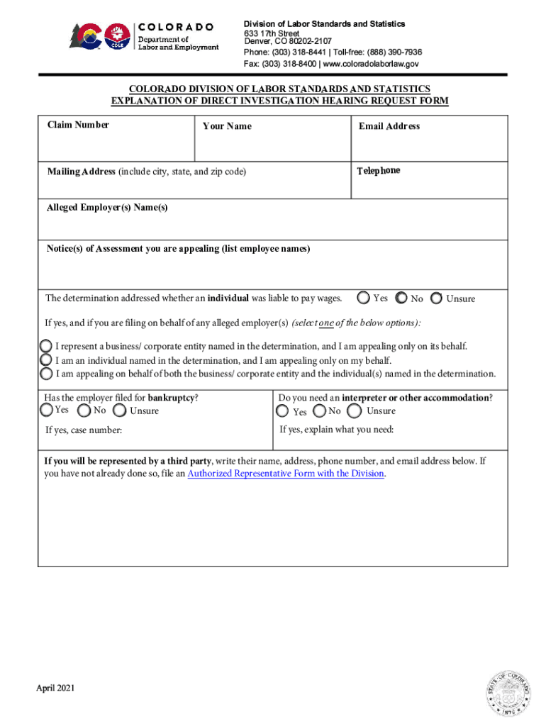 Fillable Online Direct Investigations Appeal Form Fax Email Print - pdfFiller