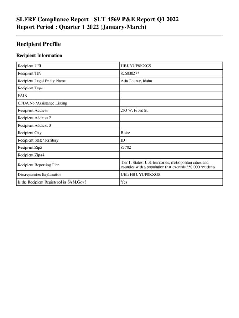 Fillable Online SLT-4569-P&E Report-Q1 2022 Report Period : Quarter 1 ... Fax Email Print ...
