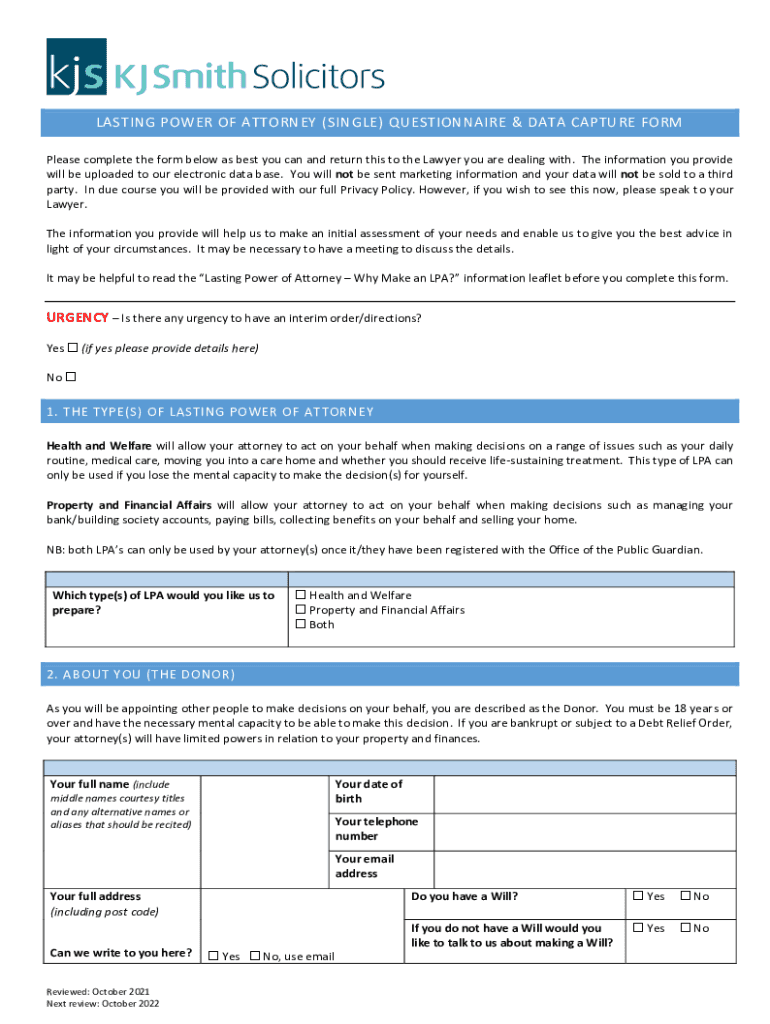 Fillable Online Free Power of Attorney Form (Create a POA in 10 Minutes ...