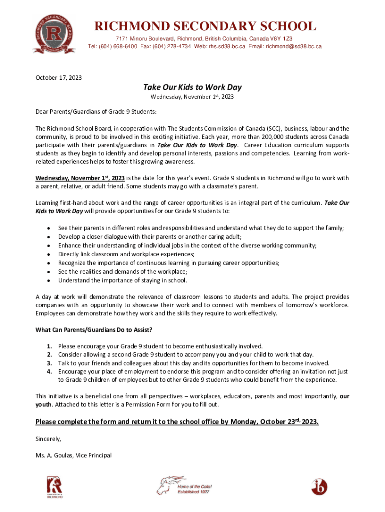 Fillable Online rhs sd38 bc Student Absence Phone LineRichmond Secondary School Fax Email Print ...