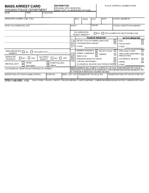 Fillable Online Chicago Police Department - ARREST Report Fax Email ...