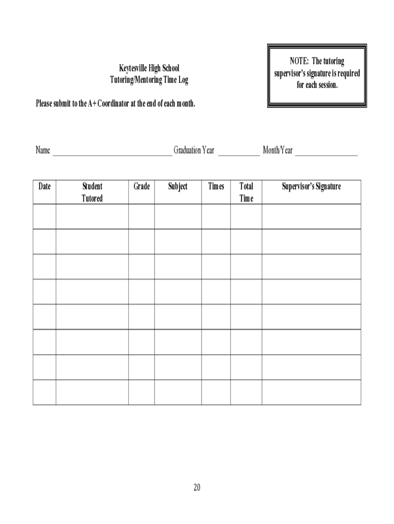 Fillable Online Liberty High School A+ Program Tutoring Time Sheet Fax ...