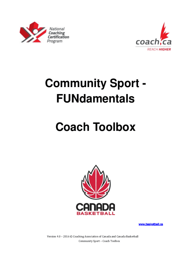 Fillable Online Community Sport - FUNdamentals Coach Toolbox Fax Email ...