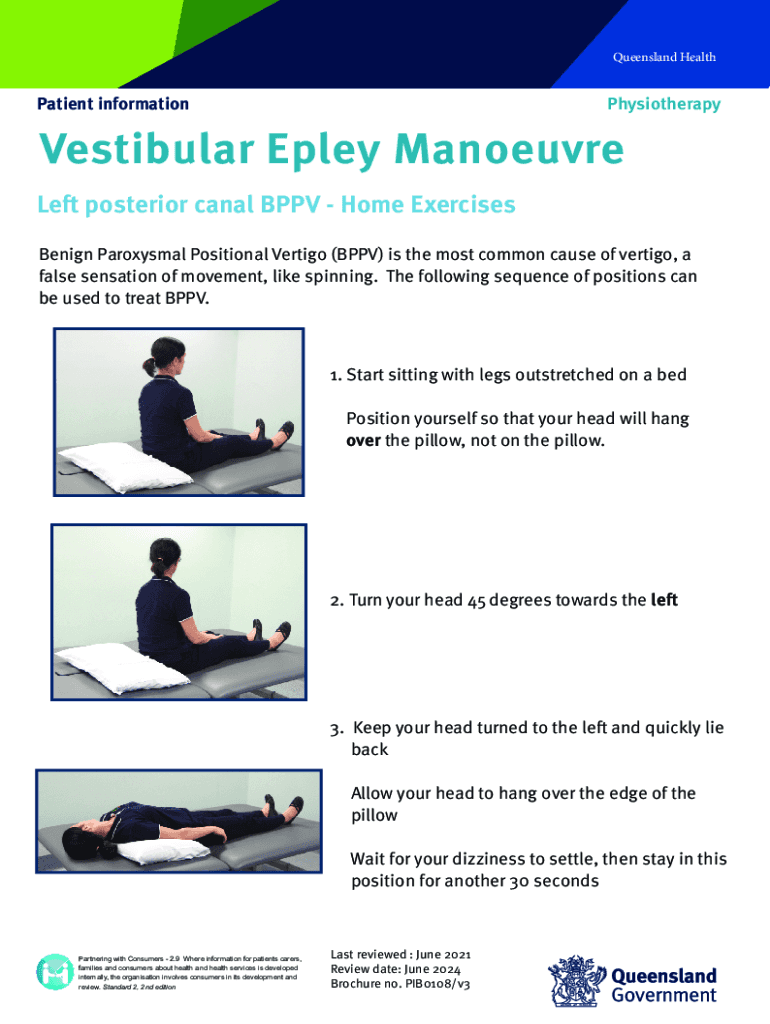 Fillable Online Benign Paroxysmal Positional Vertigo - Ear, Nose, and ... Fax Email Print ...