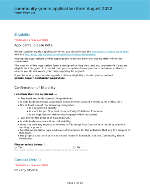 Fillable Online community grants application form August 2022 - Tauranga City ... Fax Email ...