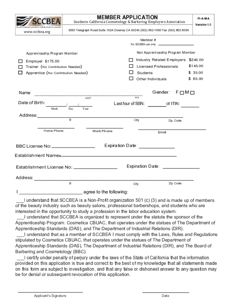 Fillable Online Apprenticeship - California Board of Barbering and ...