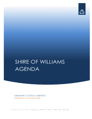 Fillable Online SHIRE OF WILLIAMS Fax Email Print - pdfFiller