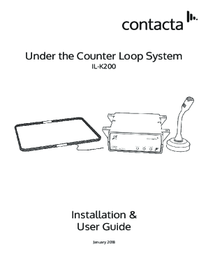Fillable Online Installation & User Guide Under the Counter Loop System Fax Email Print - pdfFiller