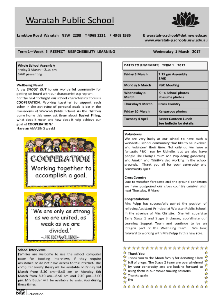 Fillable Online Waratah Public School - Good Schools Guide Fax Email ...