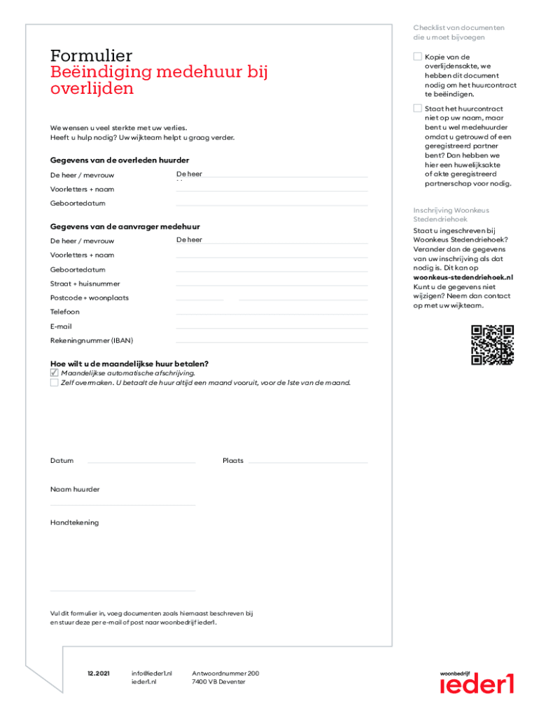 Invulbaar Online Mijn partner is overleden. Kan ik in de woning blijven ... Faxnummer Email ...